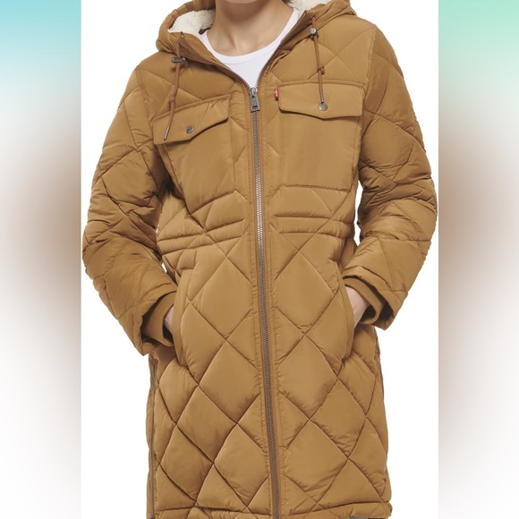 Levi's | Jackets & Coats | Levis Womens Soft Sherpa Lined Diamond ...